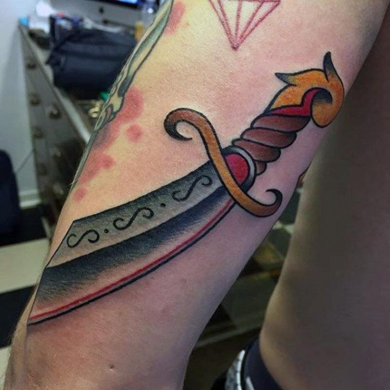 91 Most Attractive Knife (or Dagger) Tattoos You can Try - Wild Tattoo Art