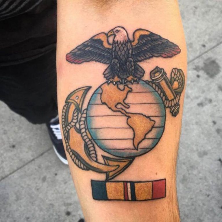 115+ Marine Tattoos Tattoos To Show Your Love For The Forces - Wild ...